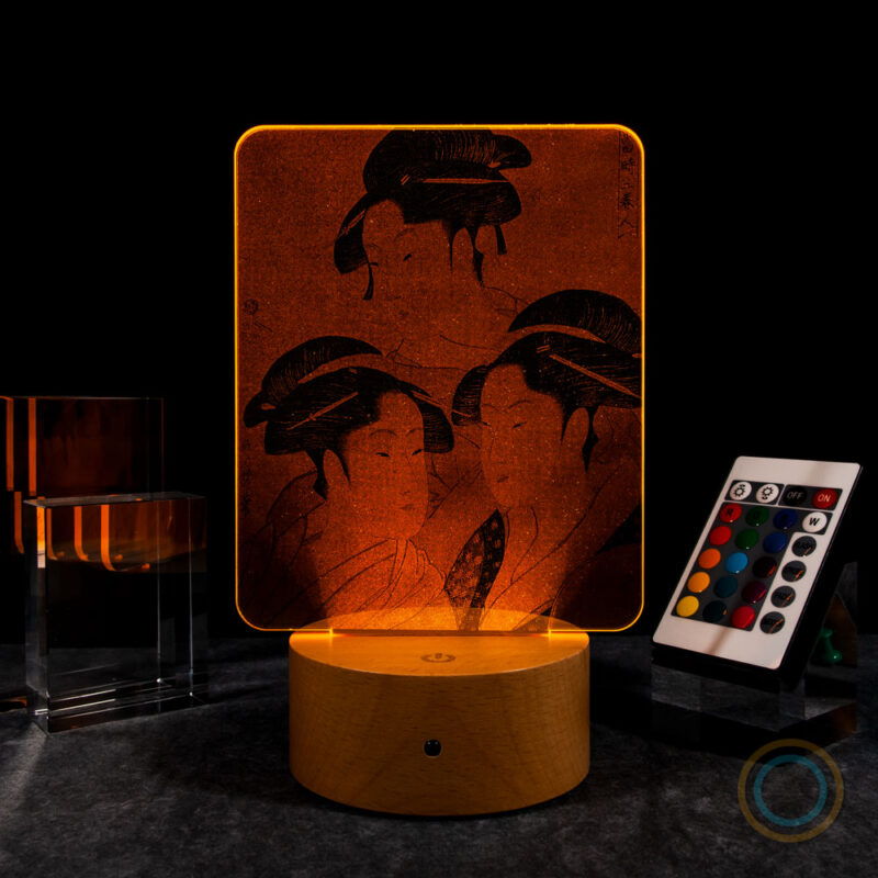 Japanese Ukiyo-e Desk Lamp LED Base Acrylic Three Beauties