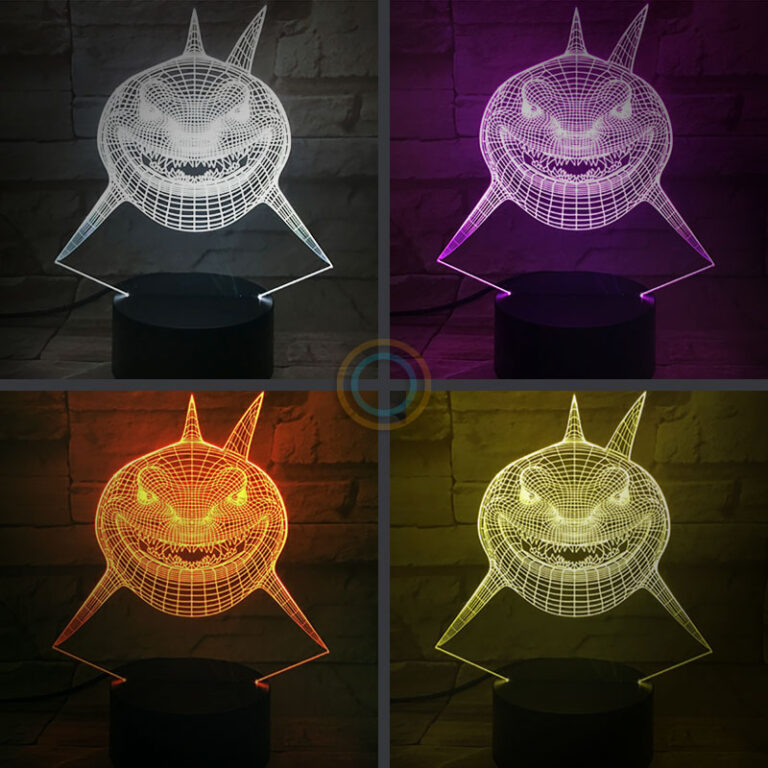 White Shark LED Light Cartoon Shark Lamp